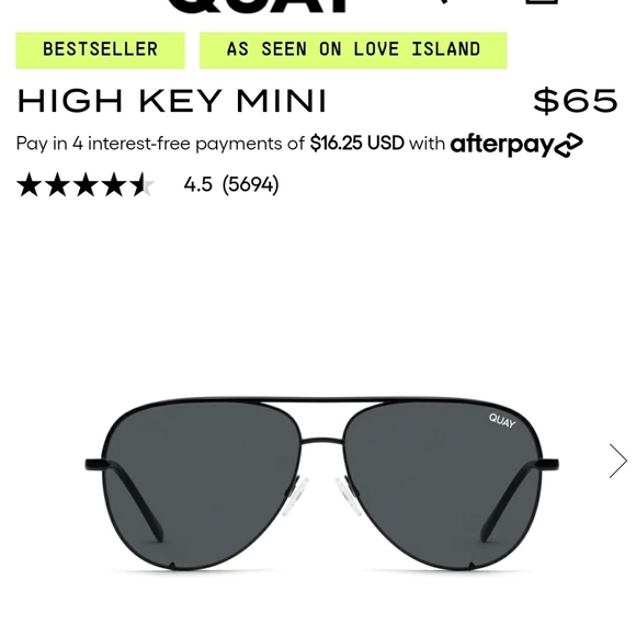 Quay Australia | Accessories | Quay High Key Mini Sunglasses Black ...